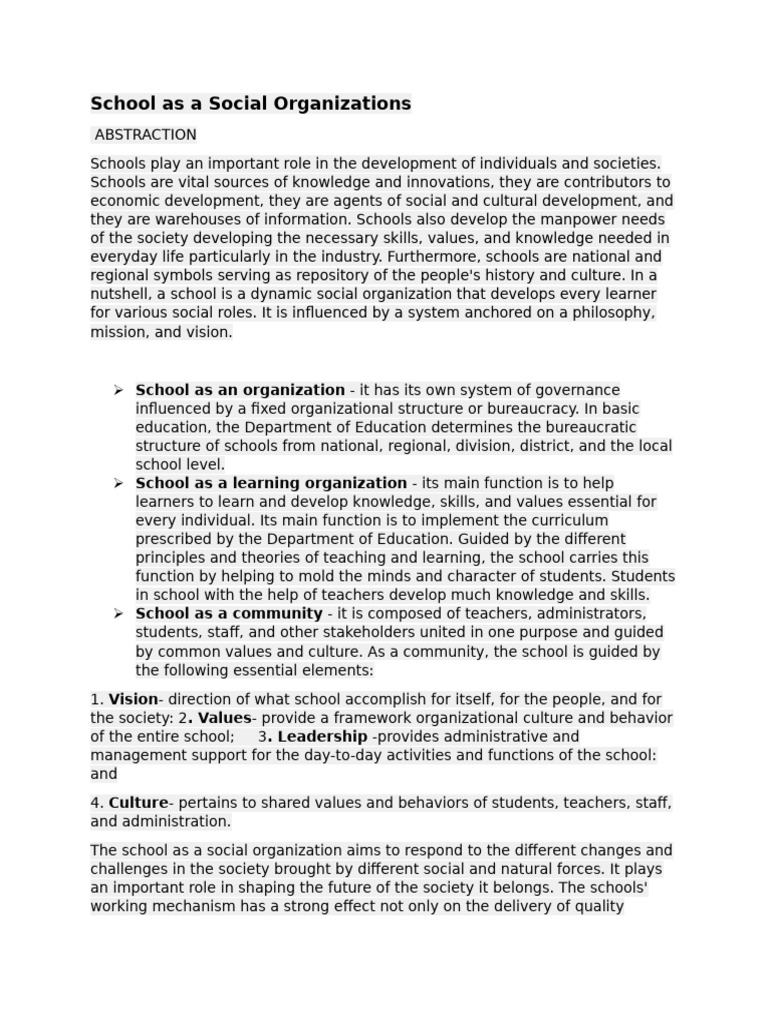School As An Agent of Social Change | PDF