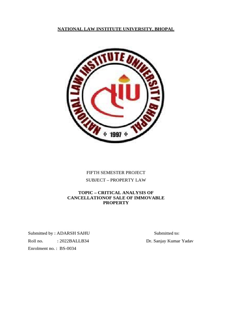 Property Law Mid Term Project | PDF