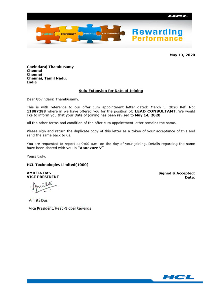 Extension Letter-Govind | PDF
