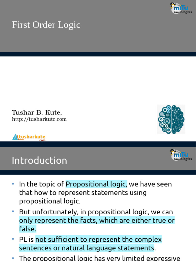 10.-First-Order or Predicate Logic | PDF