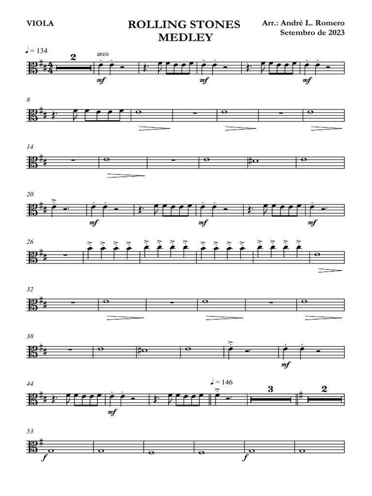 Rolling Stones Medley - Viola | PDF
