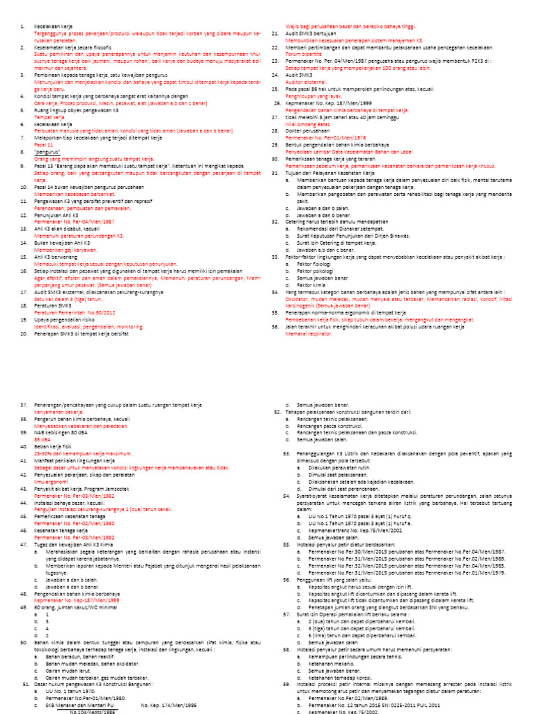 Soal Dan Jawaban k3 Umum | PDF