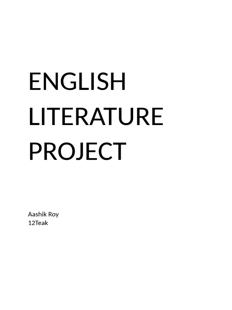 English Literature Project | PDF