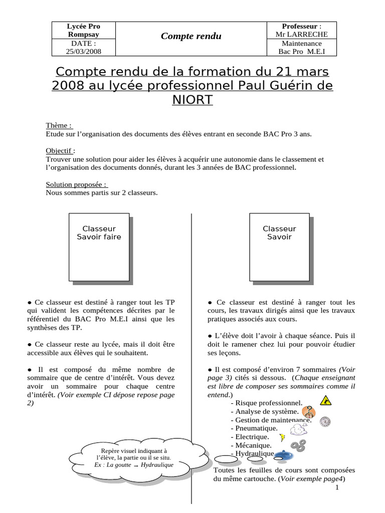 Compte Rendu Formation | PDF
