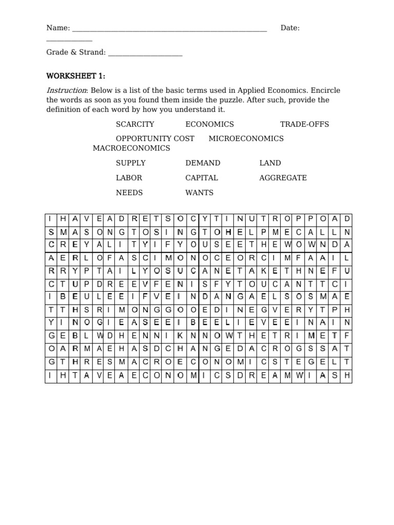Worksheet 1 | PDF