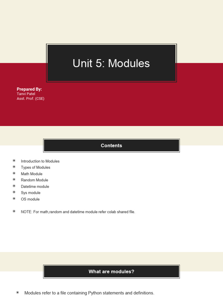 Unit 5 Modules | PDF