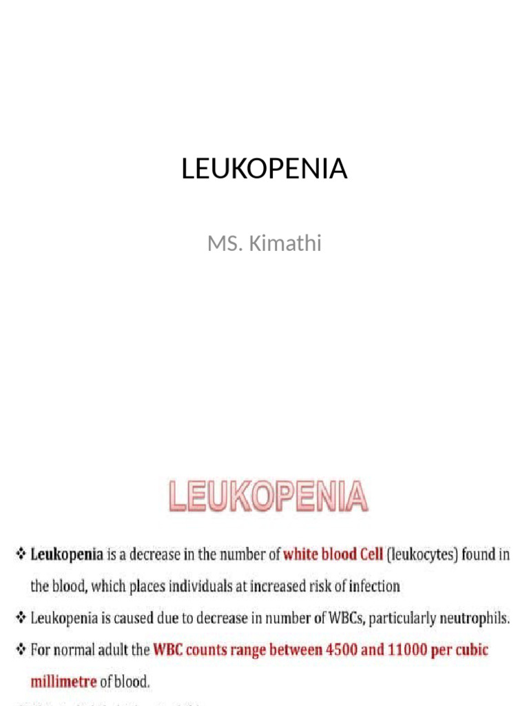 Leukopenia | PDF