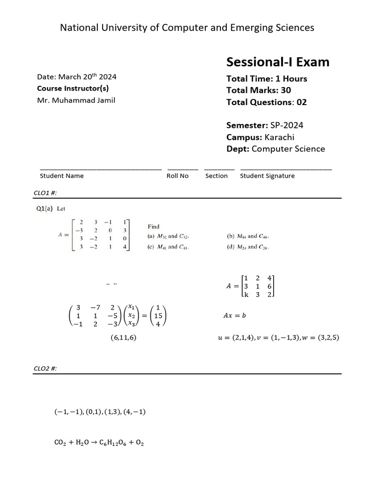 Mid1 Spring 2024 | PDF