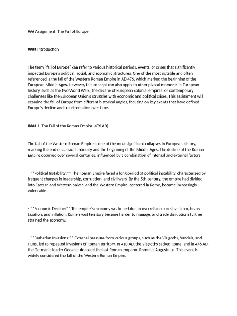 Fall of Europe in Light of France | PDF