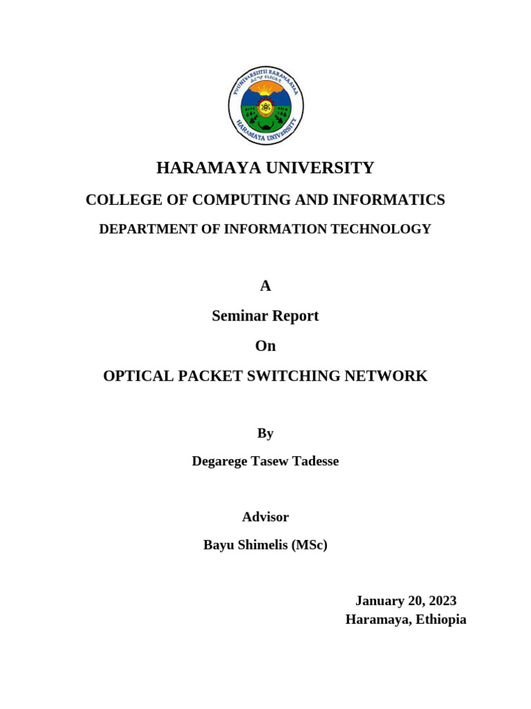 Seminar On Optical Packet Switching Network-3rd | PDF | Computer Network | Science & Mathematics
