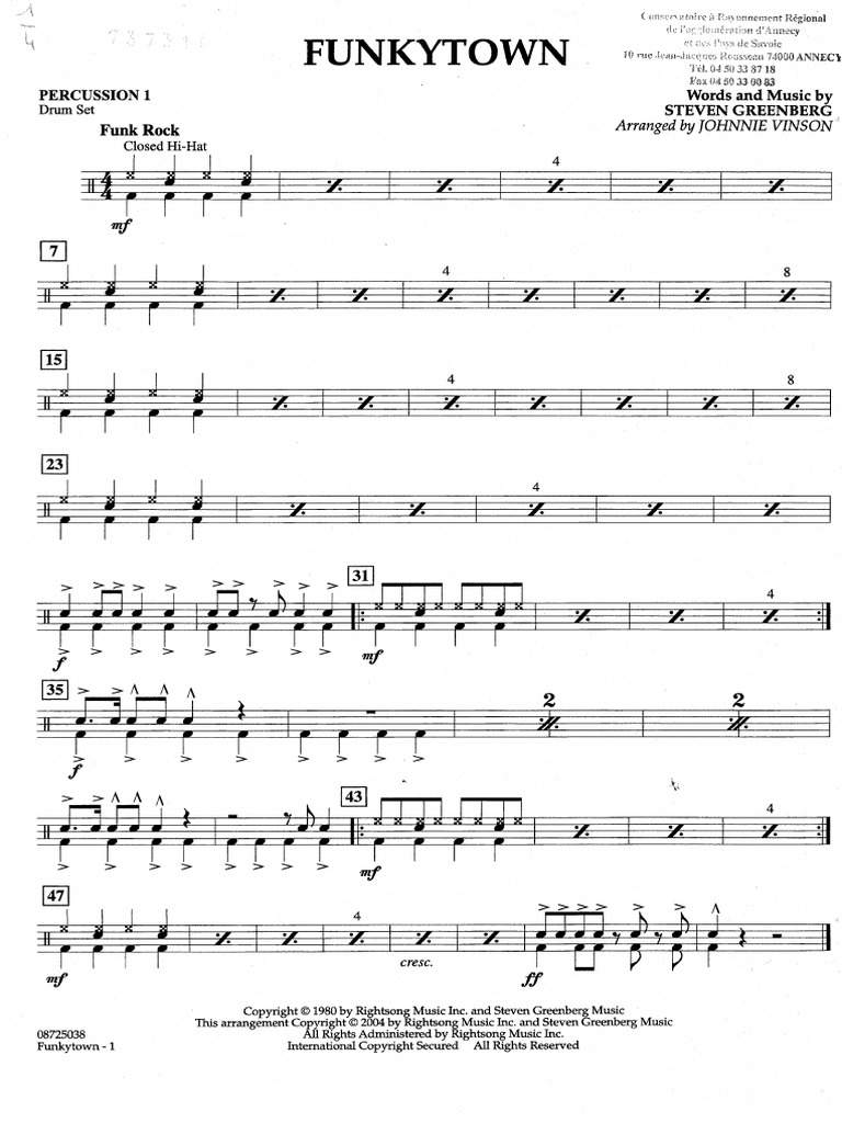 Funky Town Percussions | PDF