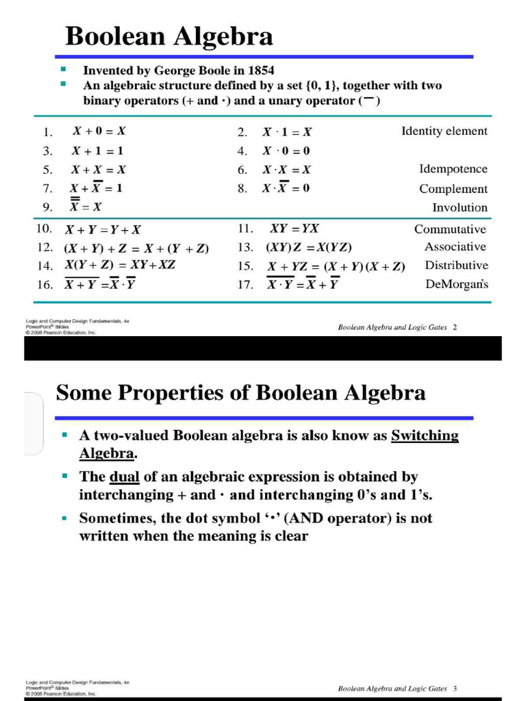Ece Chapter 5 (1) Boolean Algebra | PDF