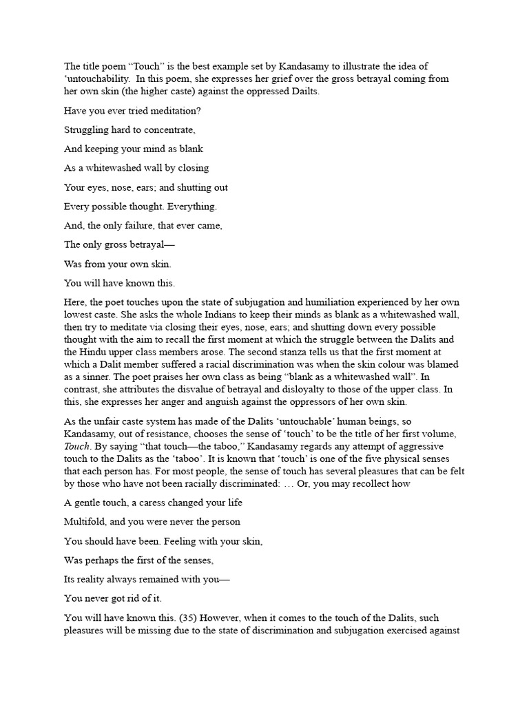 Touch Poem | PDF