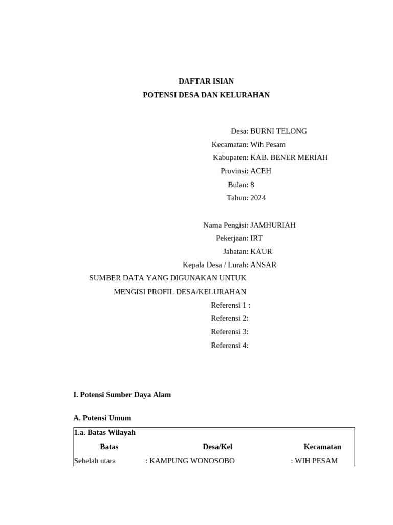 Prodeskel 1 Potensi | PDF