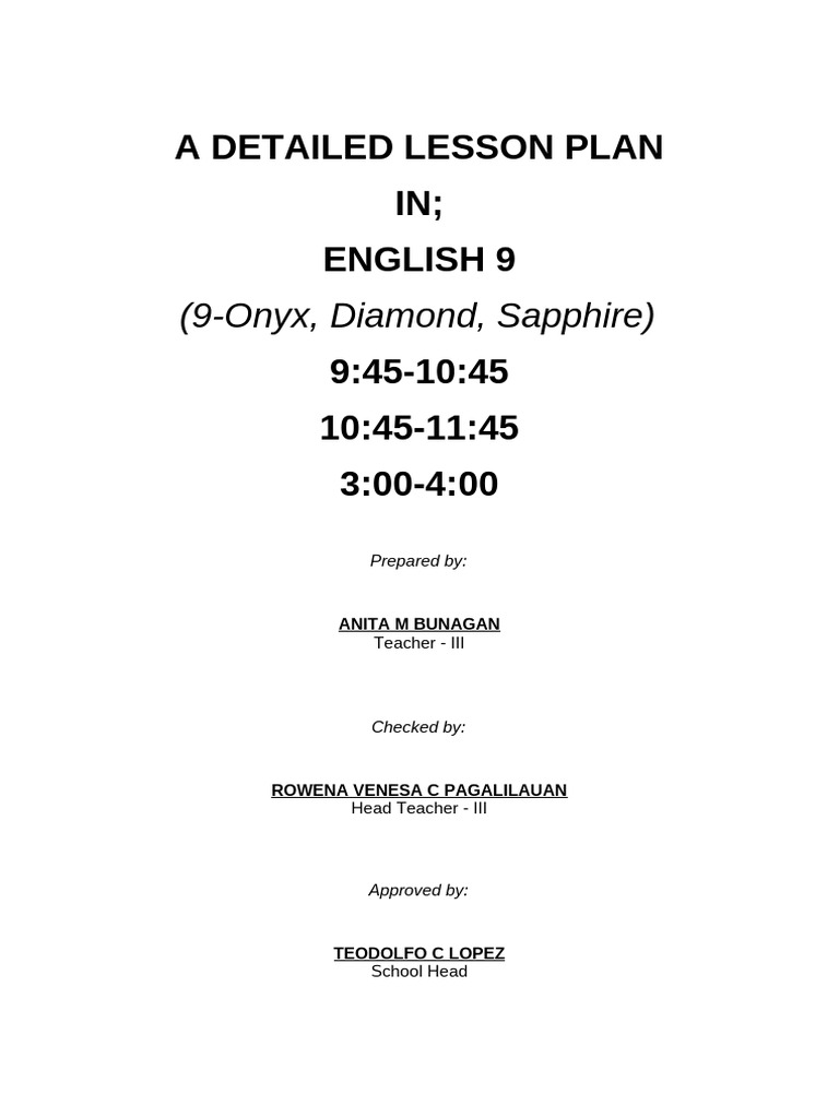 A Detailed Lesson Pla1 | PDF