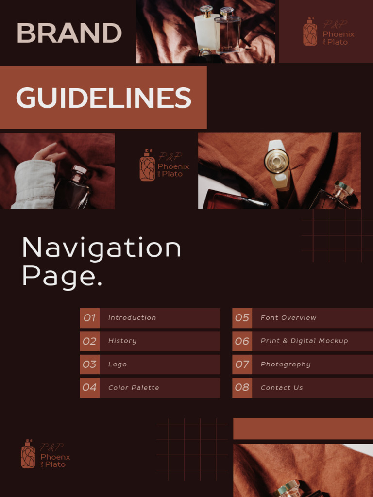 Dark Brown White Modern Elegant Perfume Brand Guidelines Presentation ...