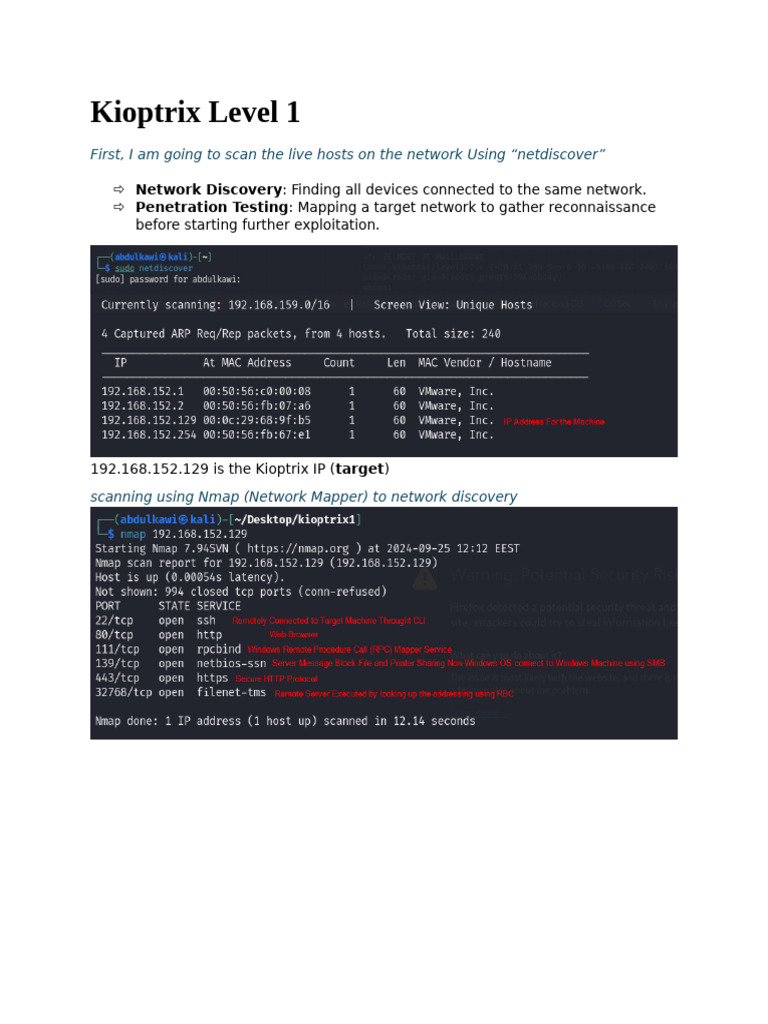 Kioptrix Level 1 | PDF