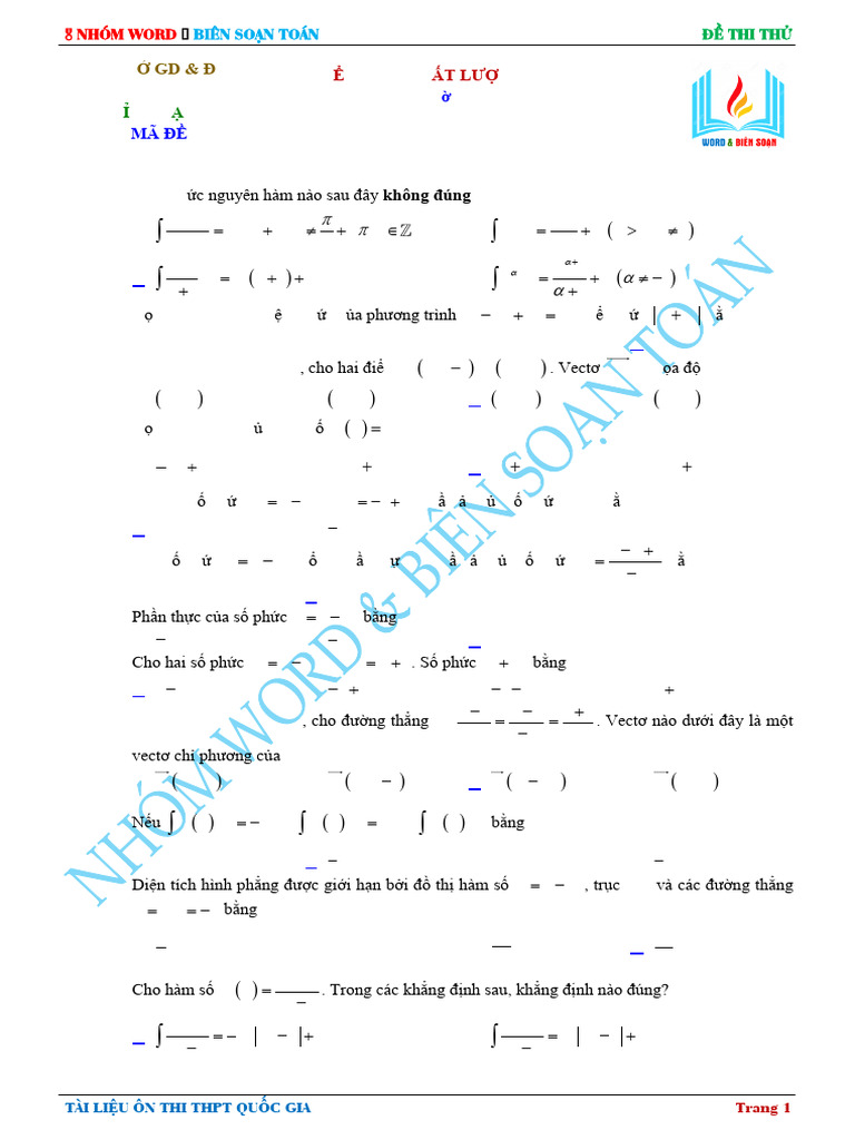 6. ĐỀ-THI-HK2-TOÁN-12-SỞ-GD-SỞ BẠC LIÊU-GV | PDF