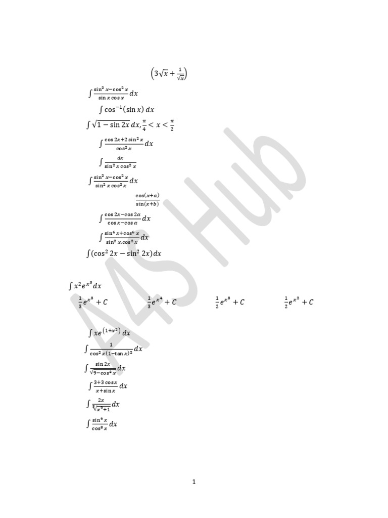 Integration Pyqs | PDF