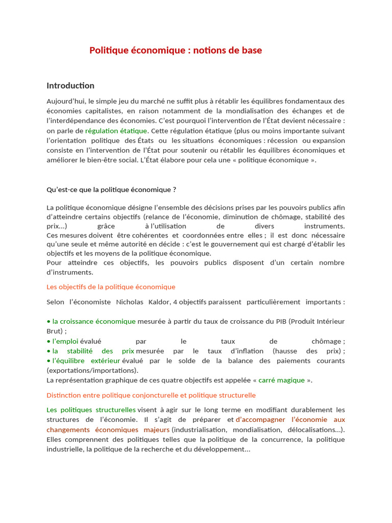 Politique Économique | PDF