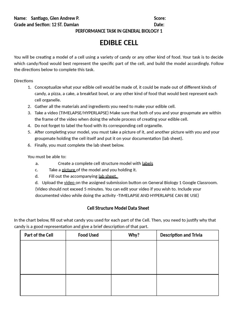 PETA Edibe Cell | PDF