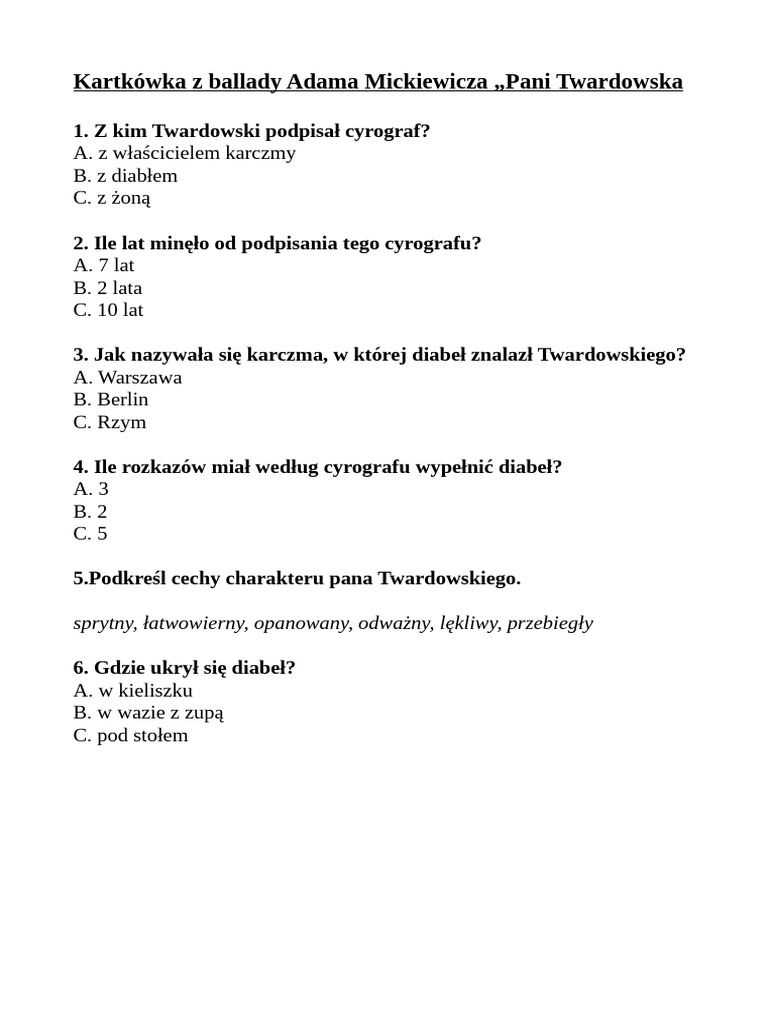 Pani Twardowska | PDF