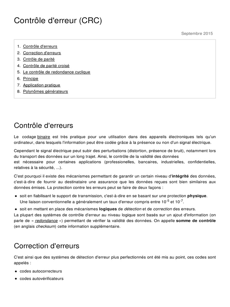 Controle D Erreur CRC +++++++++ | PDF