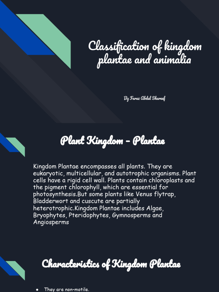 Classification of Kingdom Plantae and Animalia | PDF