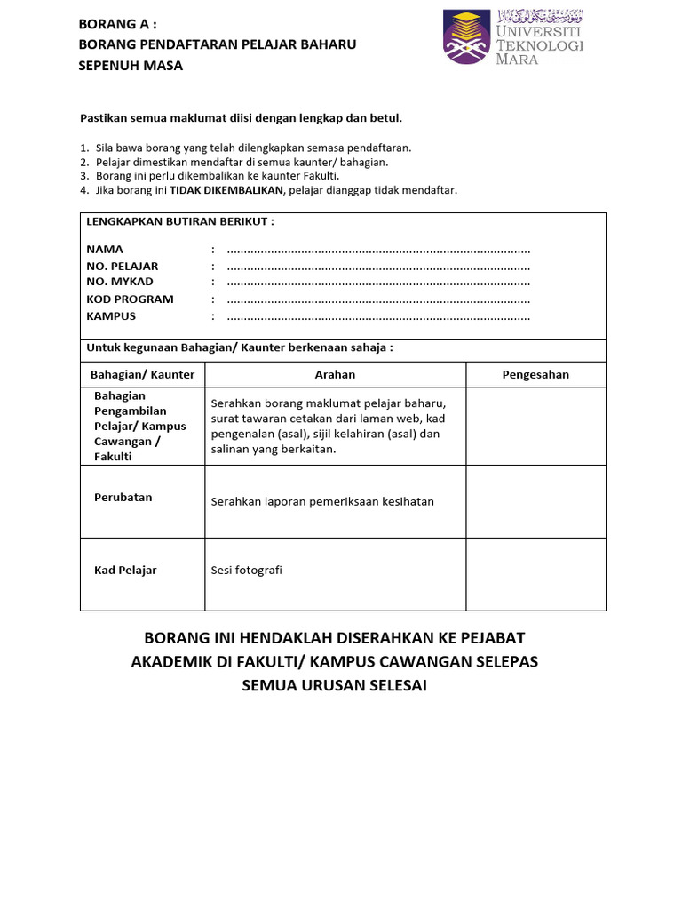 Borang A | PDF
