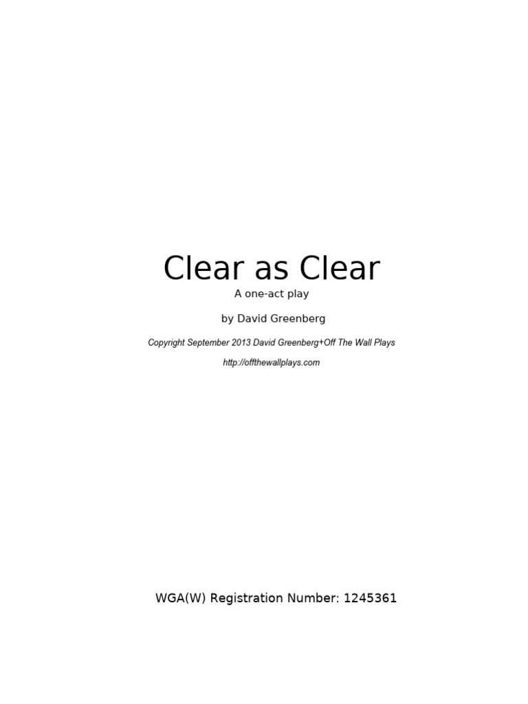 Clear As Clear Half Script | PDF