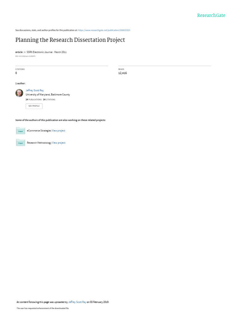 Planning The Research Dissertation Project | PDF | Thesis | Art