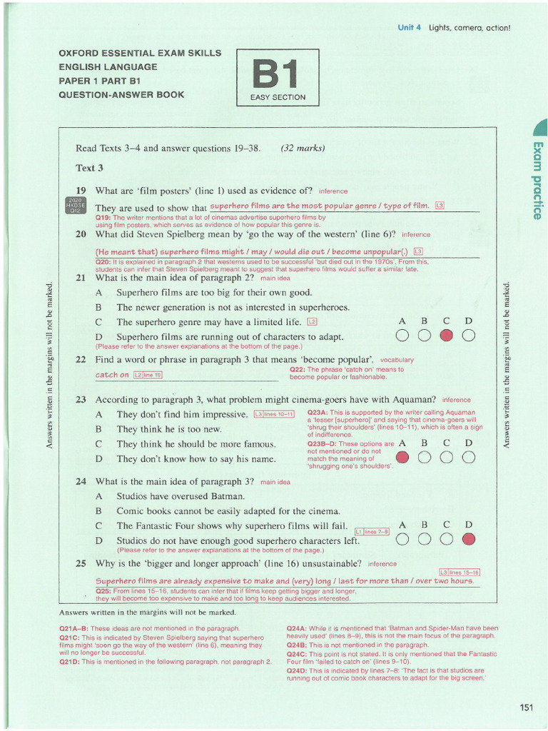 (T) S4 - Oxford Essential (3rd Ed) - P1 - U4 - B1 - QA | PDF