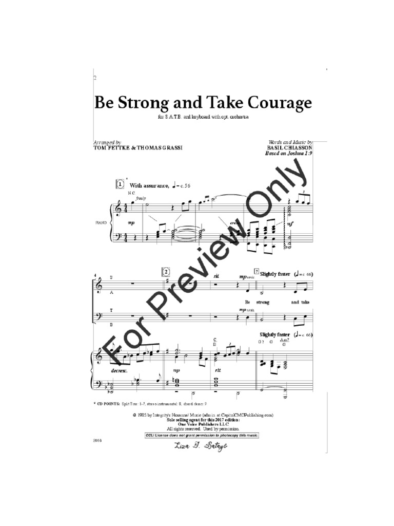 Be Strong and Take Courage | PDF