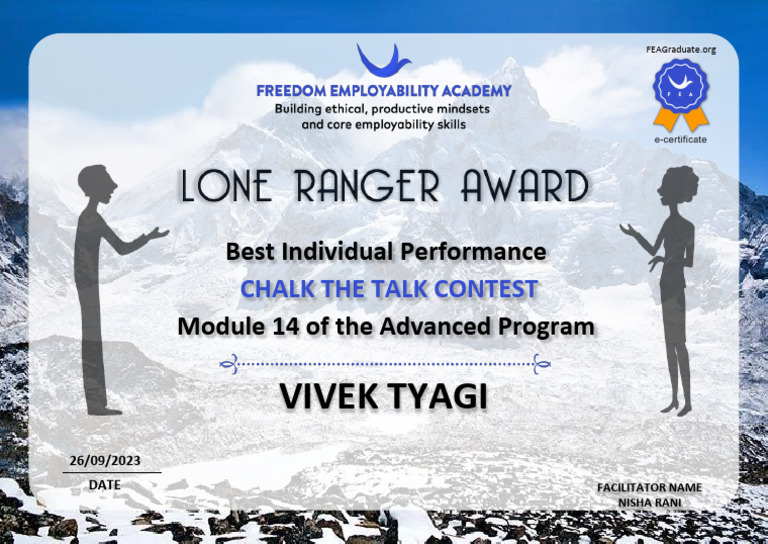 Module 14-Lone Ranger Certificate S3 | PDF