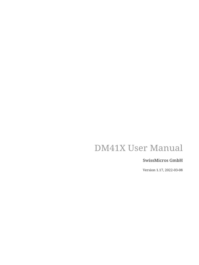 dm41x User Manual | PDF