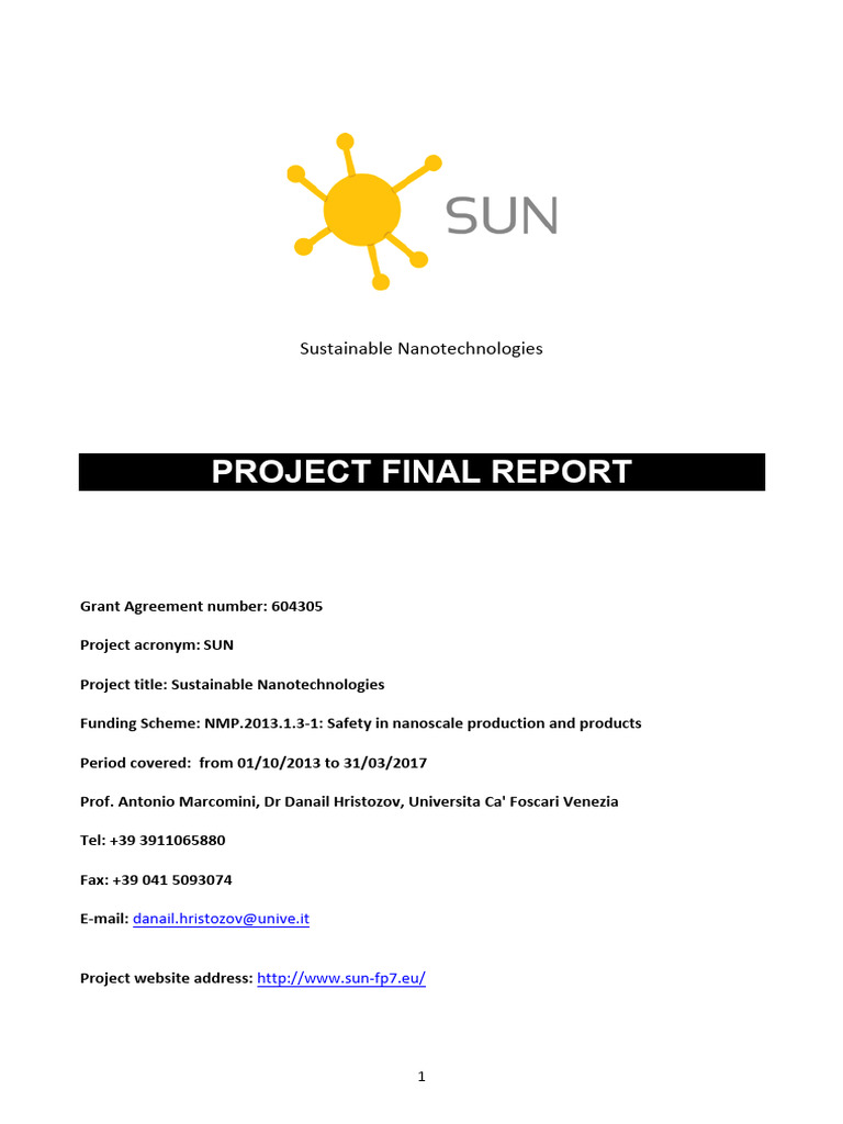 Final1 Sun Final Report 20170525 | PDF | Life Cycle Assessment | Technology & Engineering