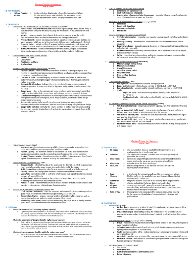 Highway Design Criteria Overview | PDF | Road | Traffic