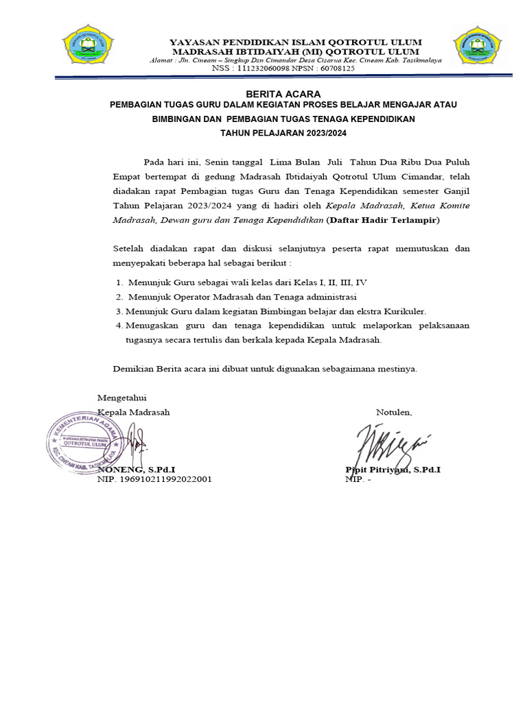 A.7. Contoh Resume Hasil Pertemuan PBM | PDF