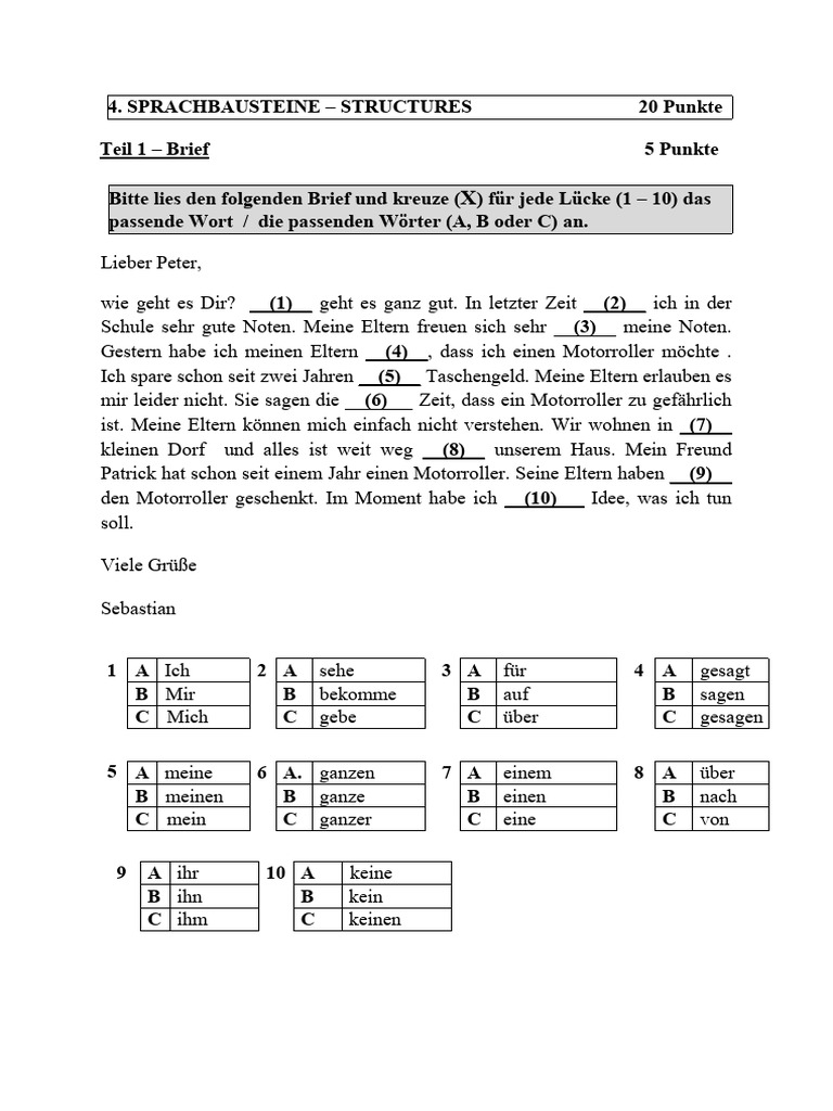 Sprachbausteine | PDF