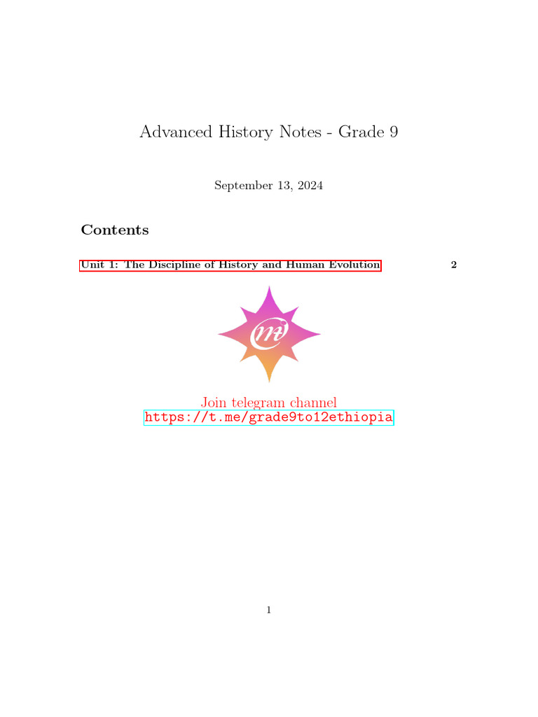 G9 History Unit 1 Advanced Note | PDF