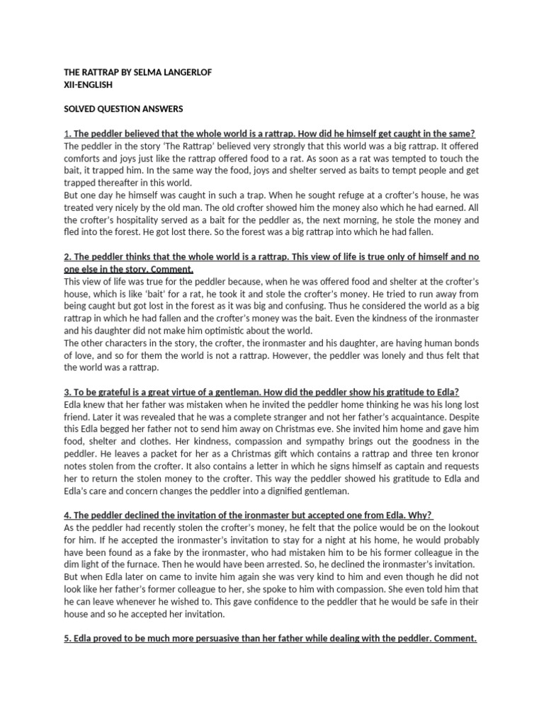 The Rattrap Qa | PDF