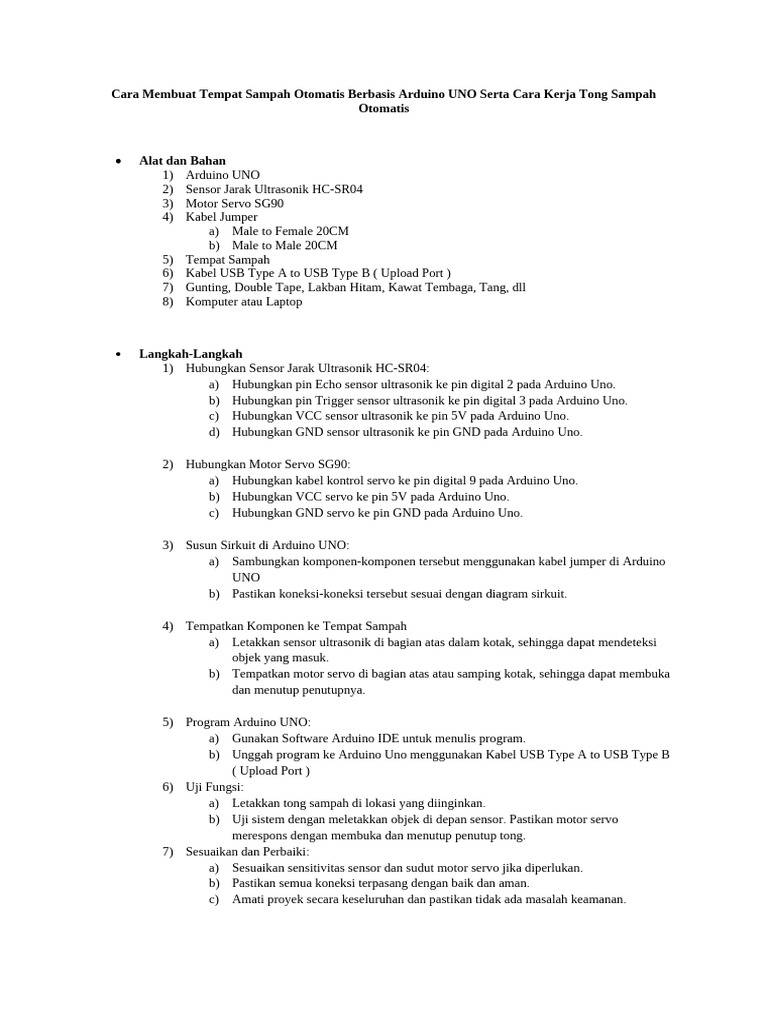 Cara Membuat Tempat Sampah Otomatis Berbasis Arduino UNO Serta Cara ...