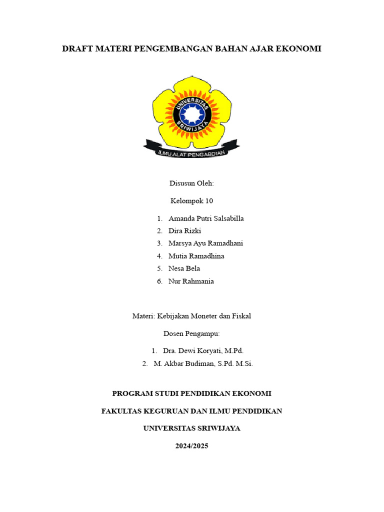 Draft Materi Pengembangan Bahan Ajar Ekonomi - Kelompok 10 | PDF