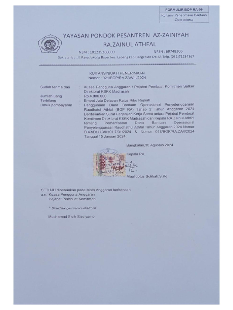 Kwitansi Zainul | PDF