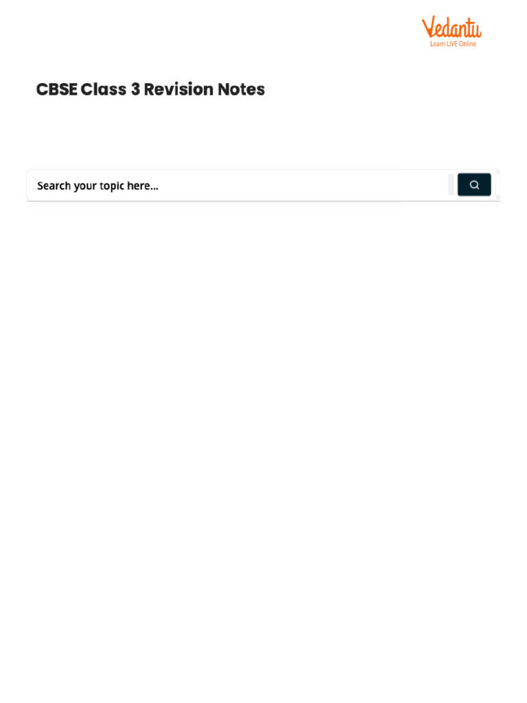 CBSE Class 3 Revision Notes | PDF