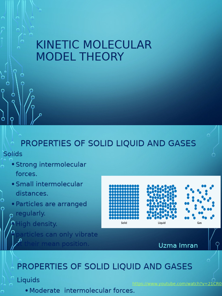 Kinetic Molecular Model Theory | PDF | Gases | Liquids