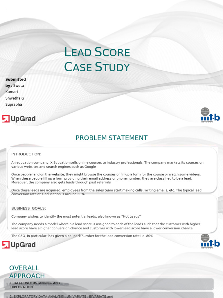 Lead Scoring Case Study PPT | PDF