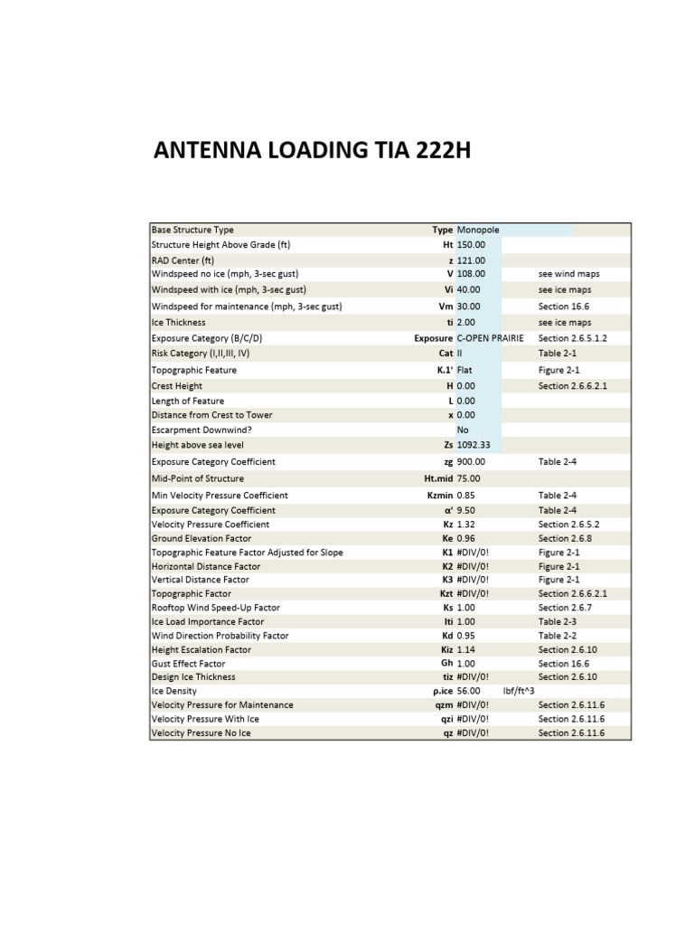 Antenna Loading Sheet Tia 222H | PDF | Wound | Technology & Engineering