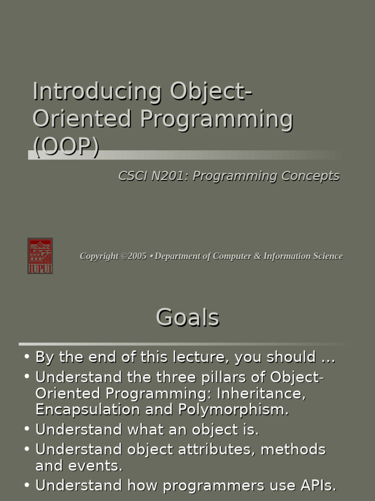 N 201 Introducing Oop | PDF