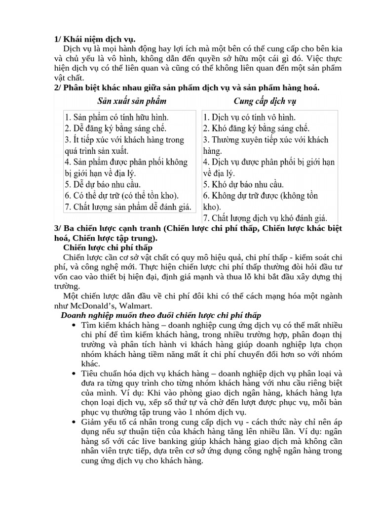 ĐỀ CƯƠNG QTDV | PDF